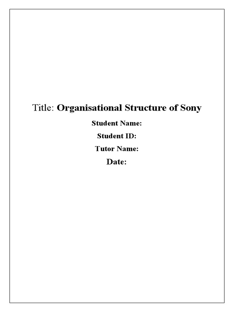 Sony's Organizational Structure Overview | PDF | Organizational ...
