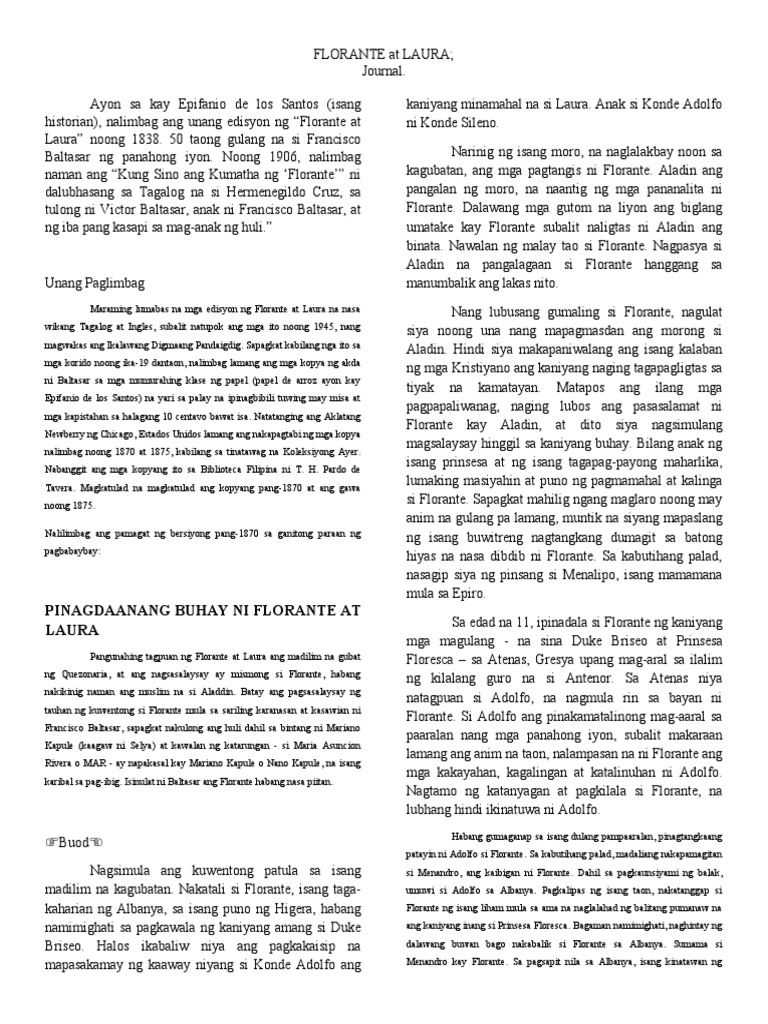 FLORANTE at LAURA | PDF