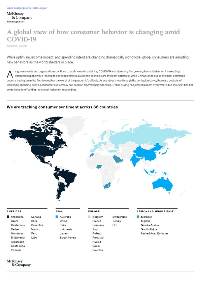 A Global View of How Consumer Behavior Is Changing Amid COVID-19 ...