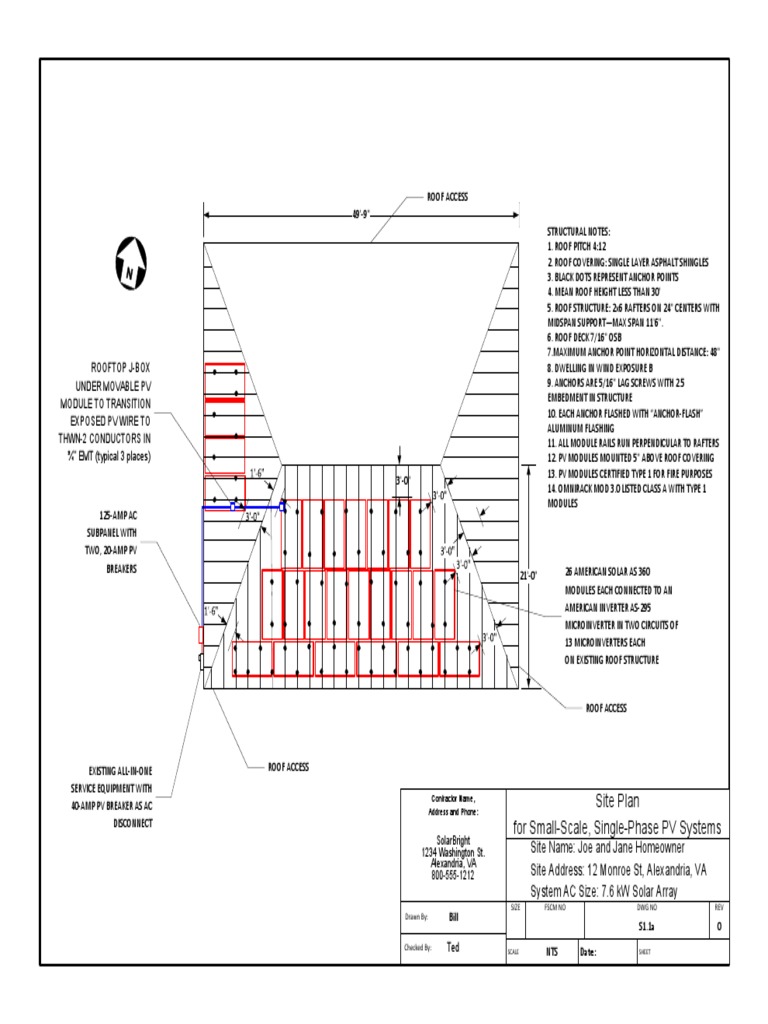 Site Plan For Small-Scale, Single-Phase PV Systems | PDF ...