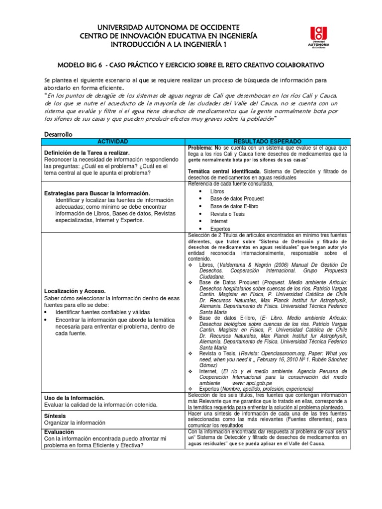 MODELO BIG 6 Caso Practico | PDF | Información | Internet