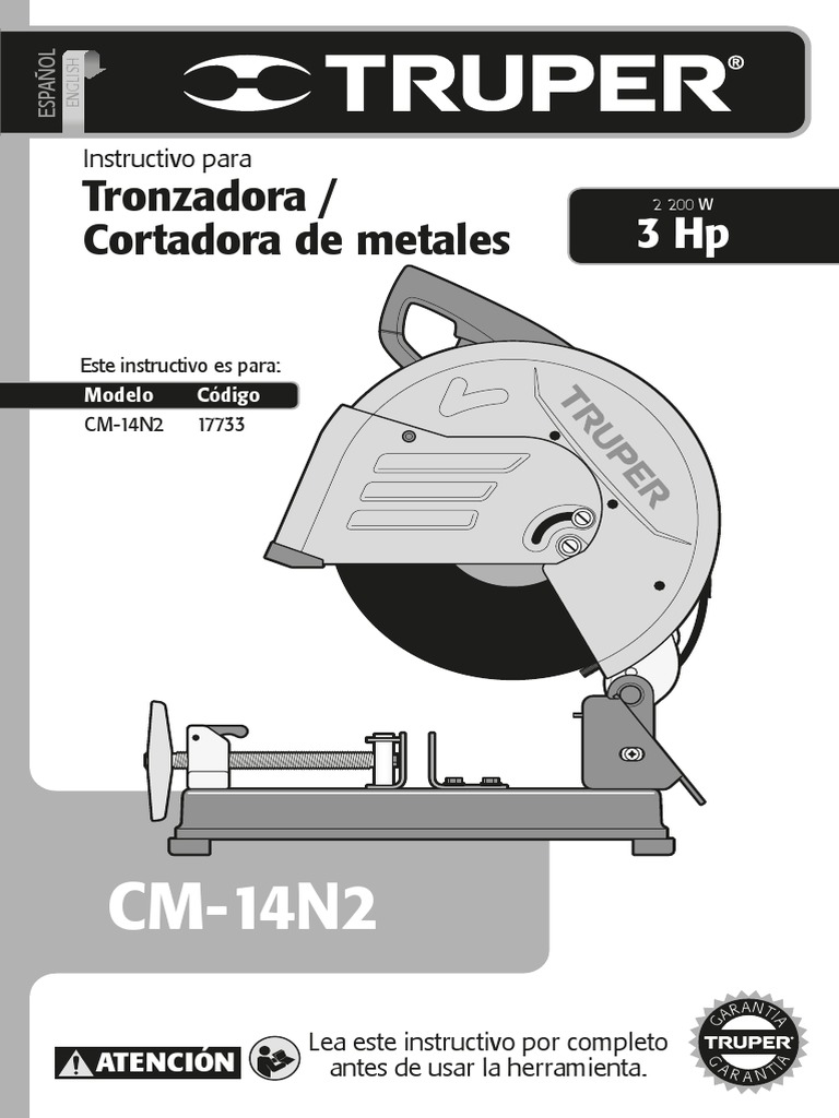 Instructivo Tronzadora CM-14N2 | PDF | Enchufes y tomas de corriente ...