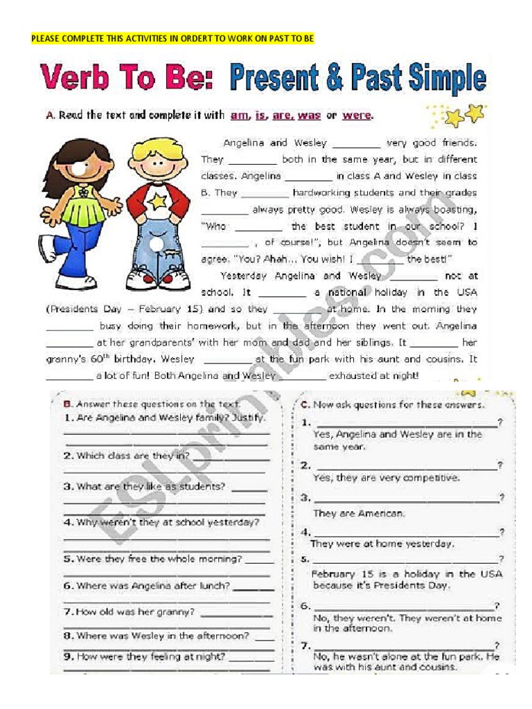 Past TOBE and PAST SIMPLE Activity | PDF