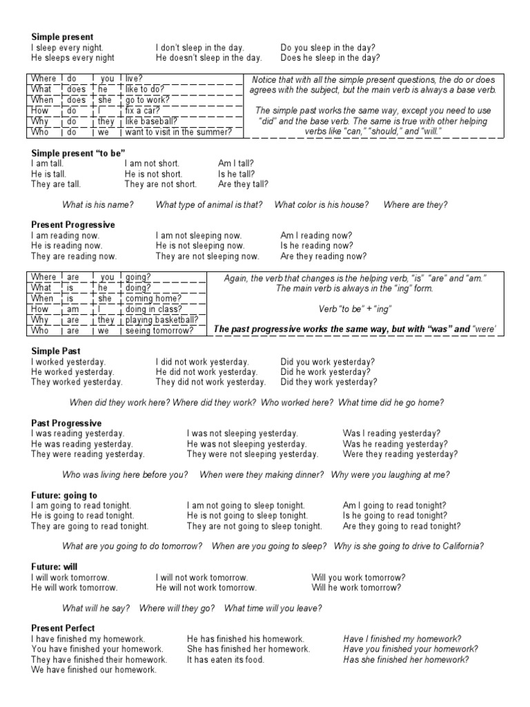 Question Formation Handout | PDF | Linguistic Typology | Linguistic ...