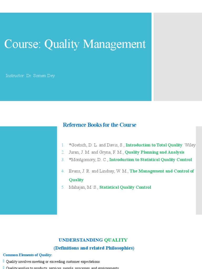 Lecture PPT On Quality Management | Download Free PDF | Quality ...
