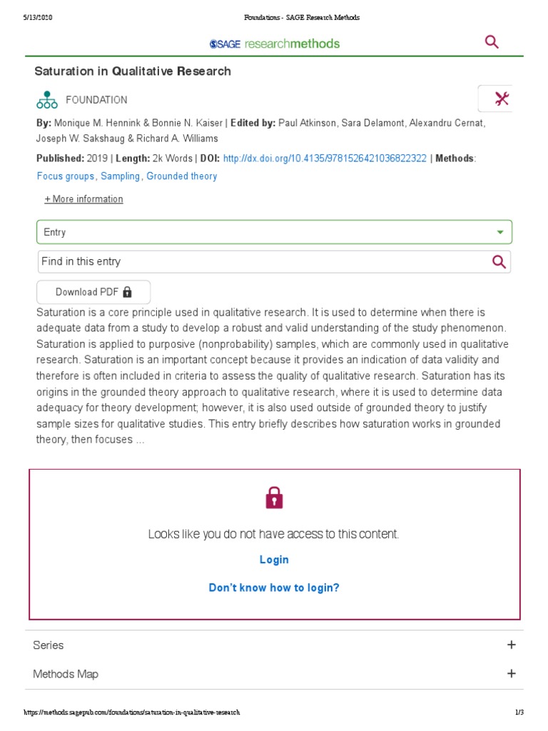 Foundations - SAGE Research Methods PDF | PDF | Qualitative Research | Data