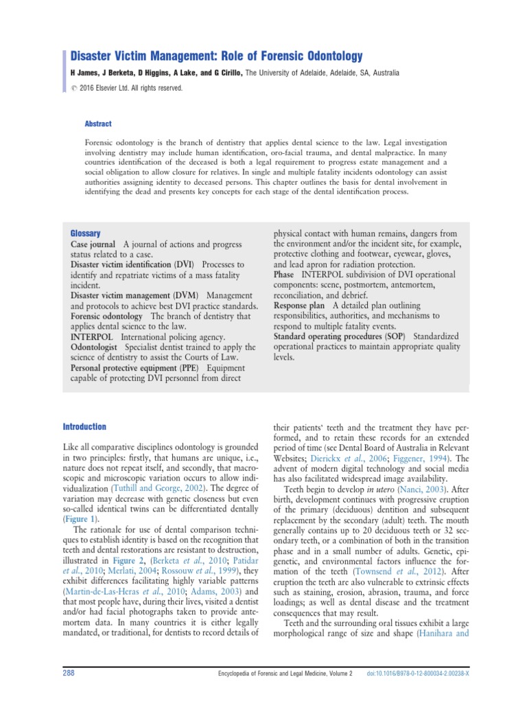 Disaster Victim Management: Role of Forensic Odontology: Glossary | PDF ...