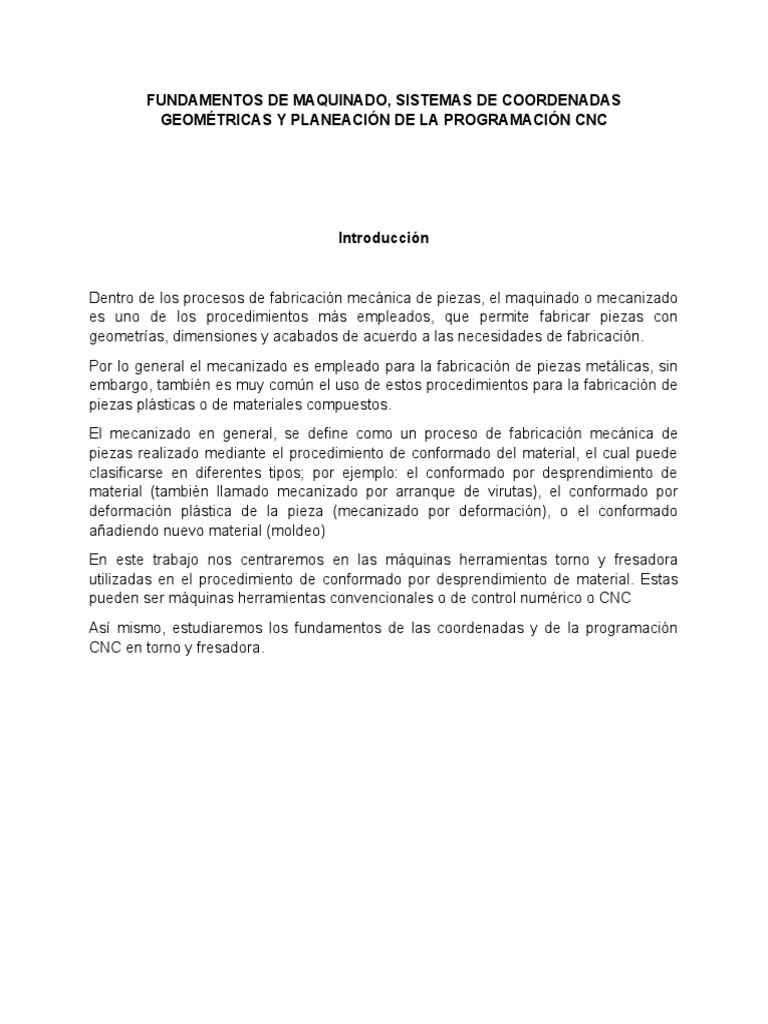 Fundamentos de Maquinado | Descargar gratis PDF | Control numerico | Mecanizado