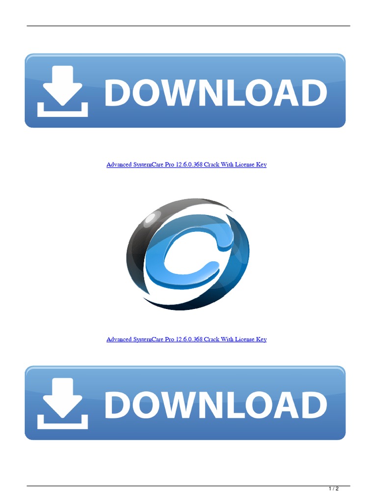 Advanced Systemcare Pro 12.6.0.368 Crack With License Key | PDF ...