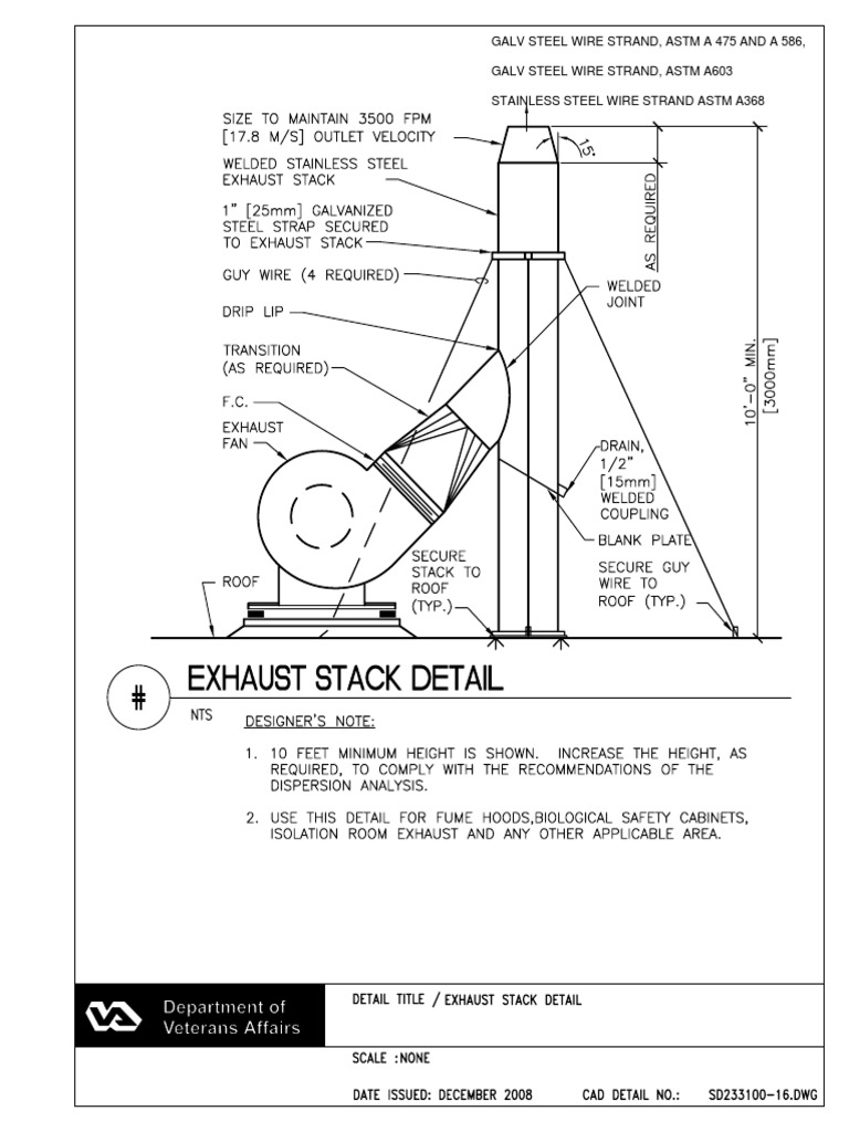 # Exhaust Stack Detail: (17.8 M/S) Outlet Velocity | PDF | Building ...
