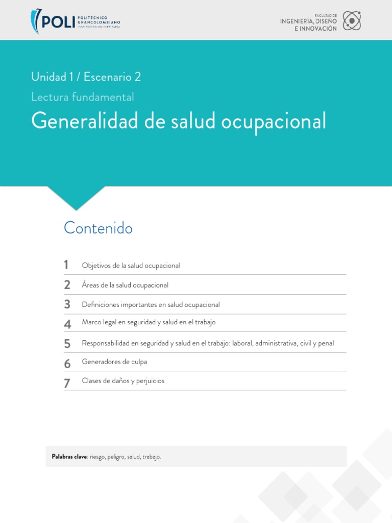 Lectura Fundamental 2 Seguridad | PDF | Seguridad y salud ocupacional ...