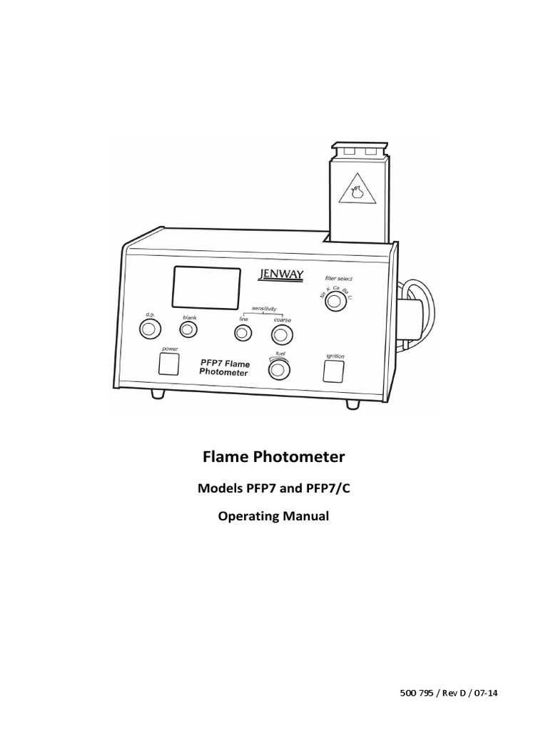 Jenway PFP7 Flame Photometer Manual | PDF | Emission Spectrum | Light