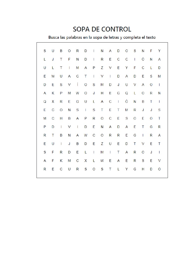 Sopa de Letras Control | PDF