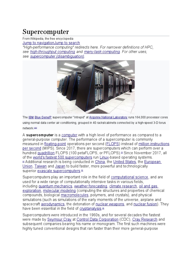 Super Coputer | PDF | Supercomputer | Concurrent Computing
