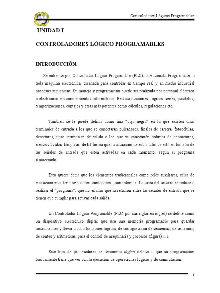 Controladores Logicos Programables | PDF | Controlador lógico programable | Almacenamiento de ...