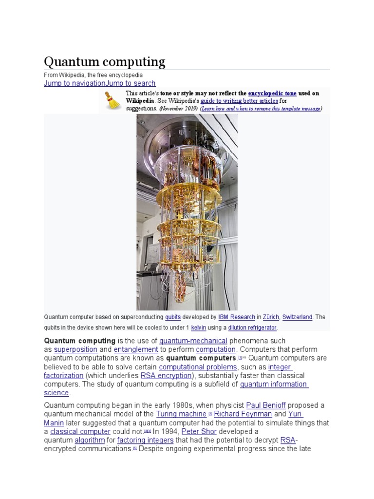 Quantum Computer | PDF | Quantum Computing | Computational Complexity Theory