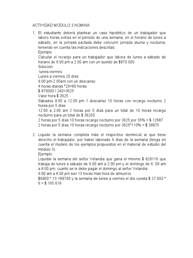 Actividad Modulo 3 Den Nomina | PDF