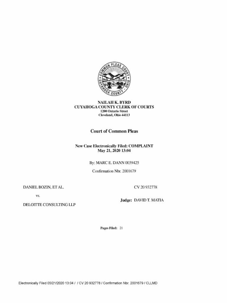 Bozin Daniel 2020 05 21 TS Complaint | PDF | Identity Theft | Fraud