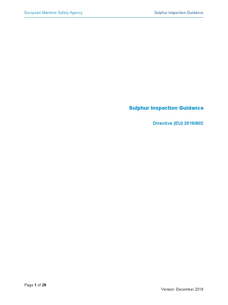 EMSA Sulphur Inspection Guide | PDF | Fuel Oil | Ships