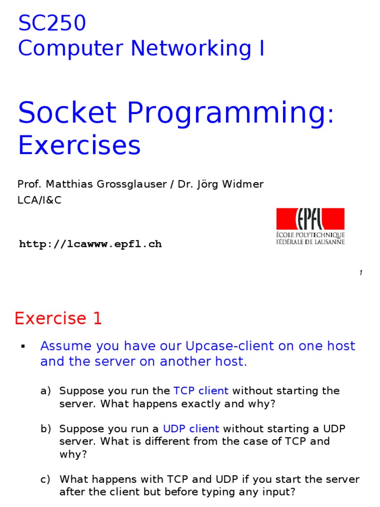 Socket Programming Exercises | Download Free PDF | Transmission Control Protocol | Port ...