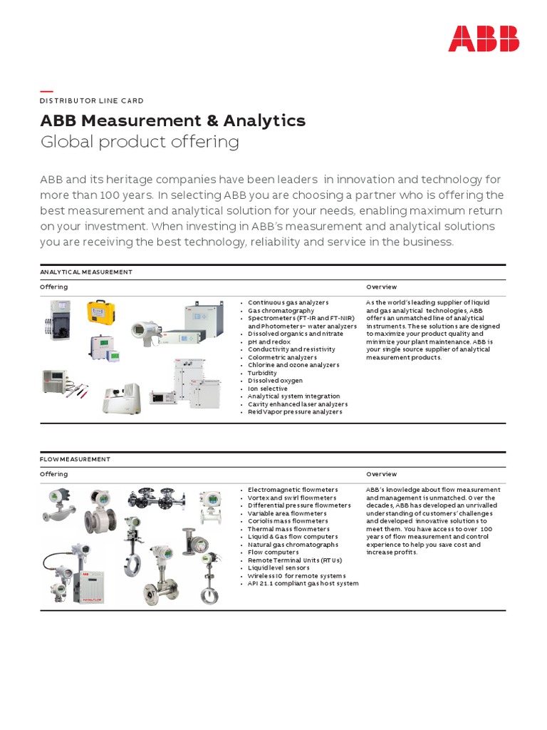 ABB - Measurement and Analytics - Brochre 2019 | PDF | Flow Measurement ...