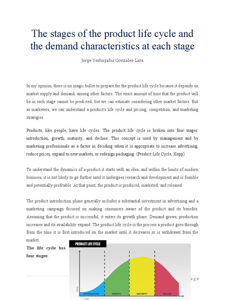 The Stages of The Product Life Cycle | PDF | Product Lifecycle | Demand