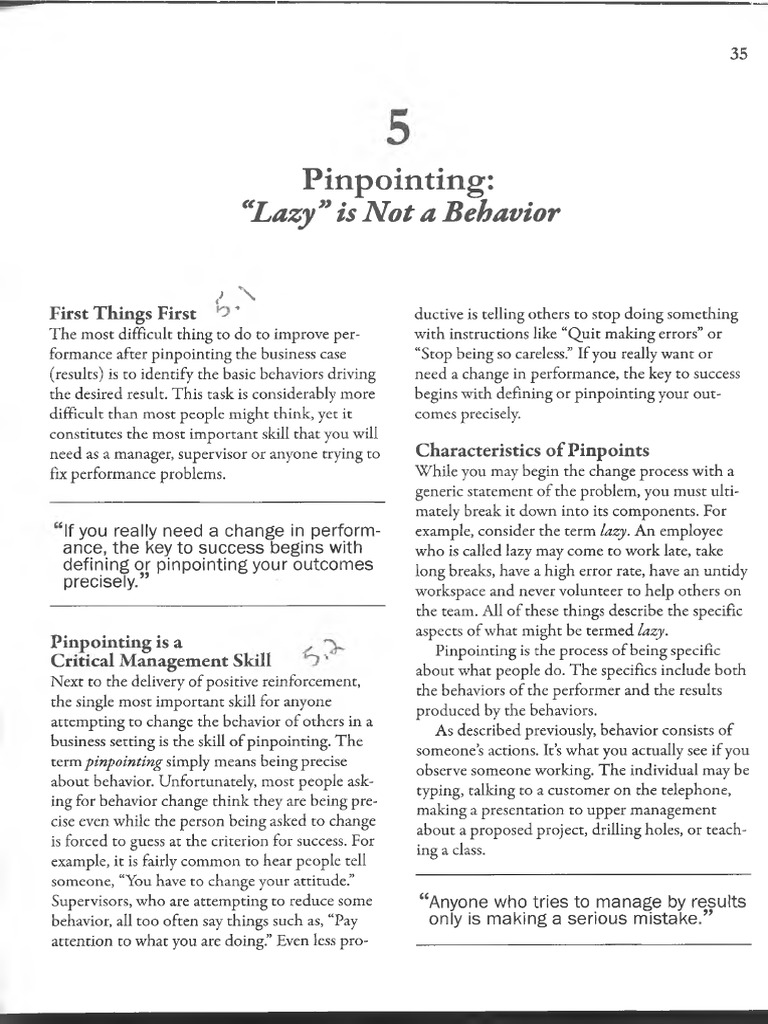 Daniels & Bailey Pinpointing | PDF | Attitude (Psychology) | Behavior