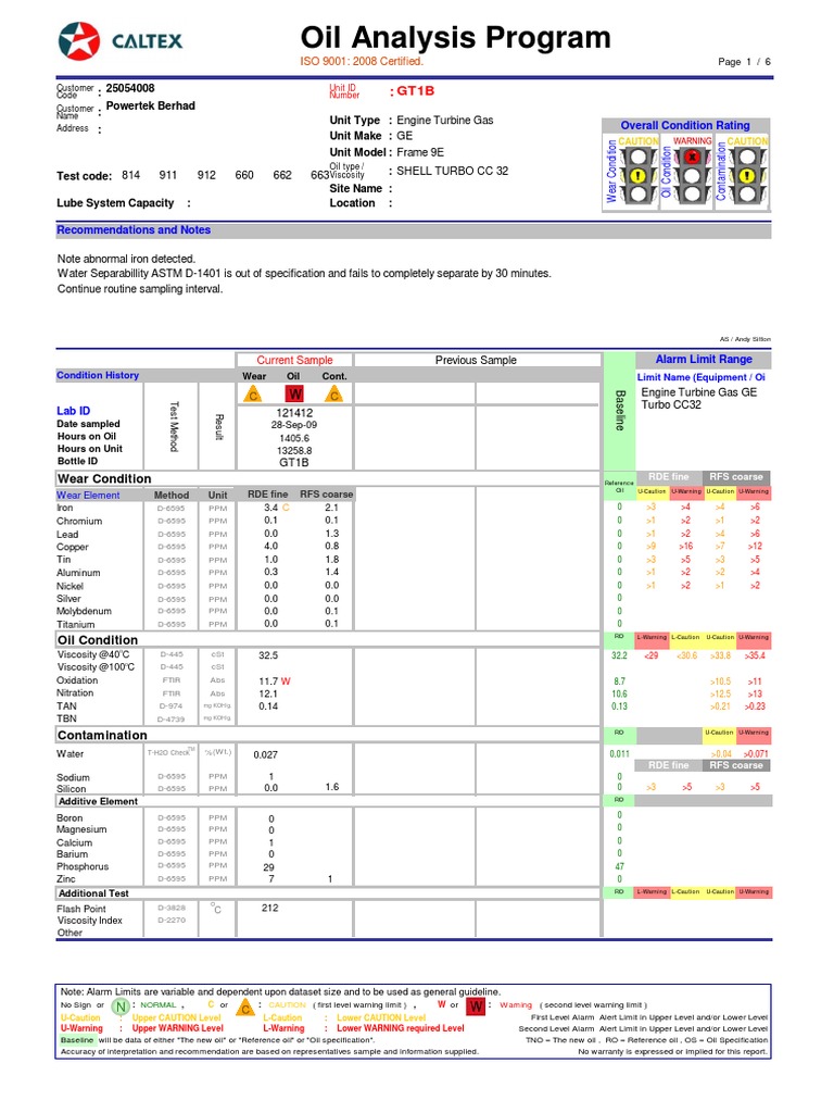 Oil Analysis Program: Subrptpage1 - 7caption | PDF | Foam | Motor Oil