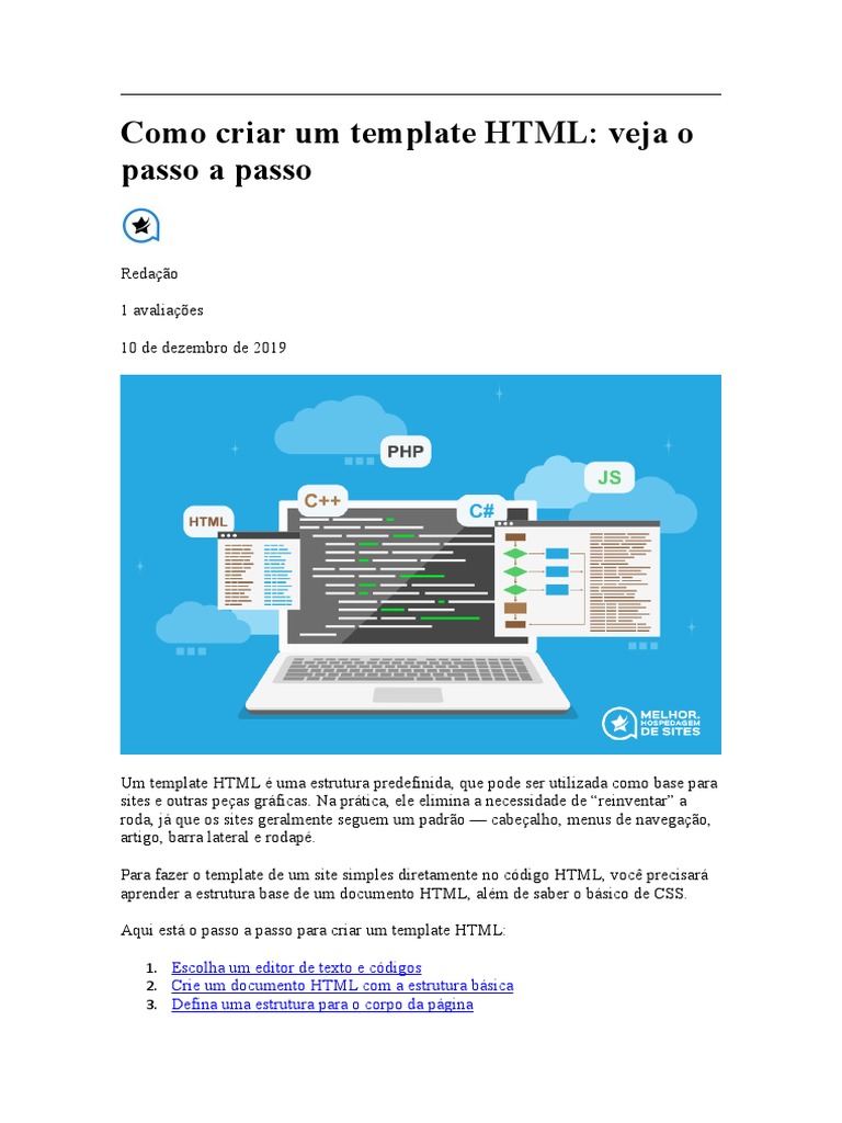 Como criar um template HTML passo a passo: uma explicação detalhada ...