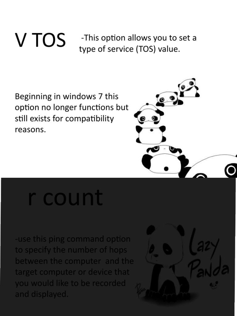 V Tos: - This Option Allows You To Set A Type of Service (TOS) Value | PDF