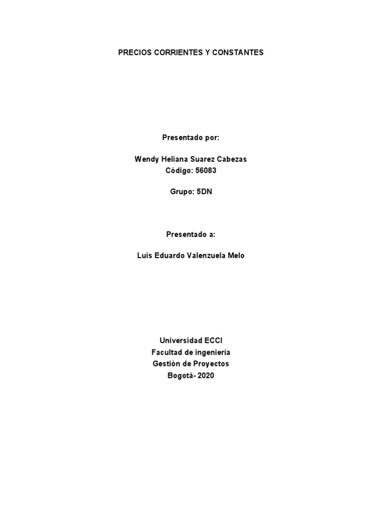 Los Precios Corrientes | PDF | Inflación | Producto Interno Bruto