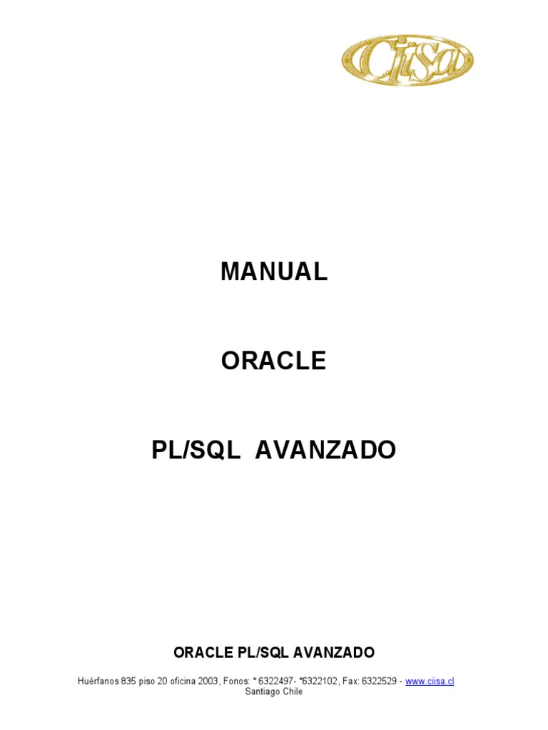 Manual PL-SQL Avanzado | PDF | Pl / Sql | SQL