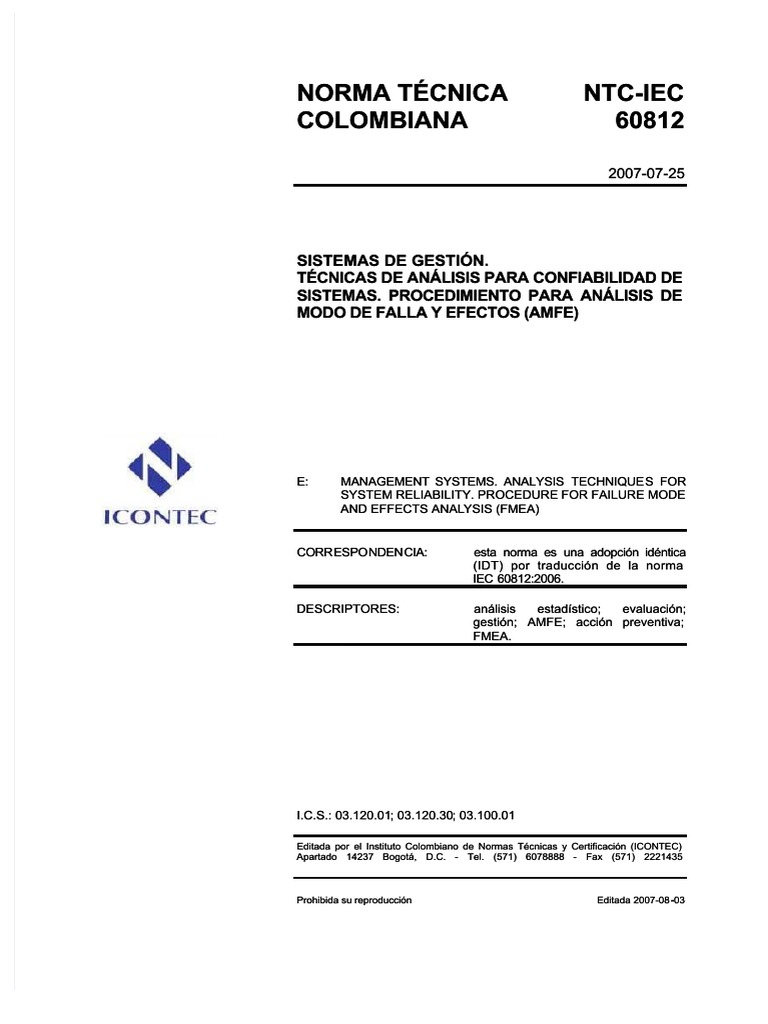 IEC 60812 FMEA Standard Overview | PDF