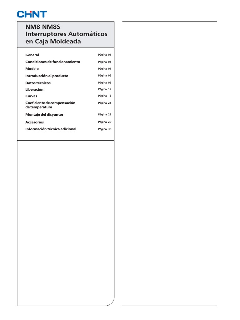 NM8 Chint | PDF | Relé | Equipo
