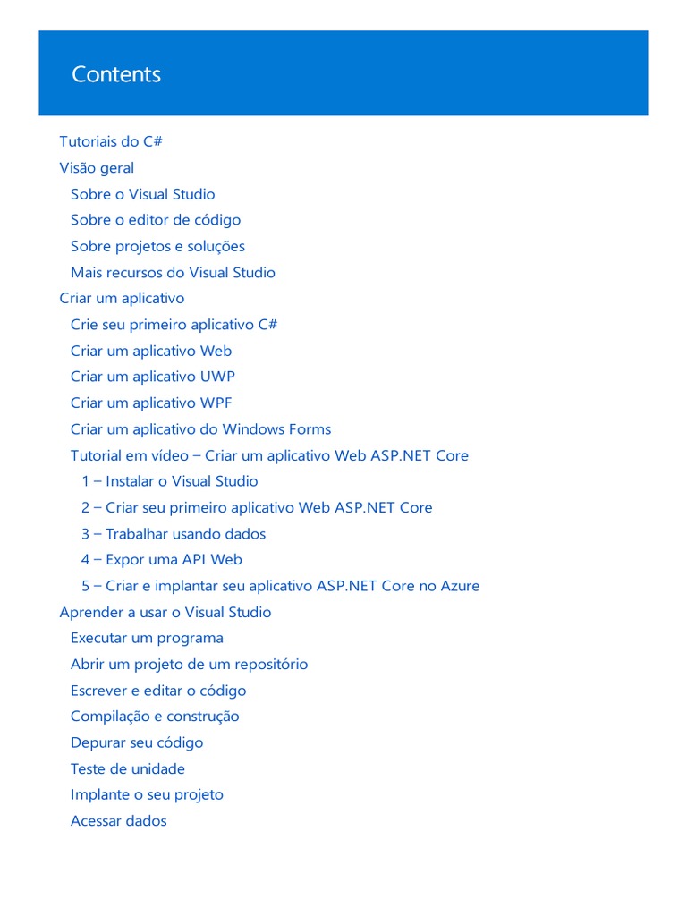 Recursos e funcionalidades do IDE do Visual Studio | PDF | Microsoft Visual Studio | C Sharp ...