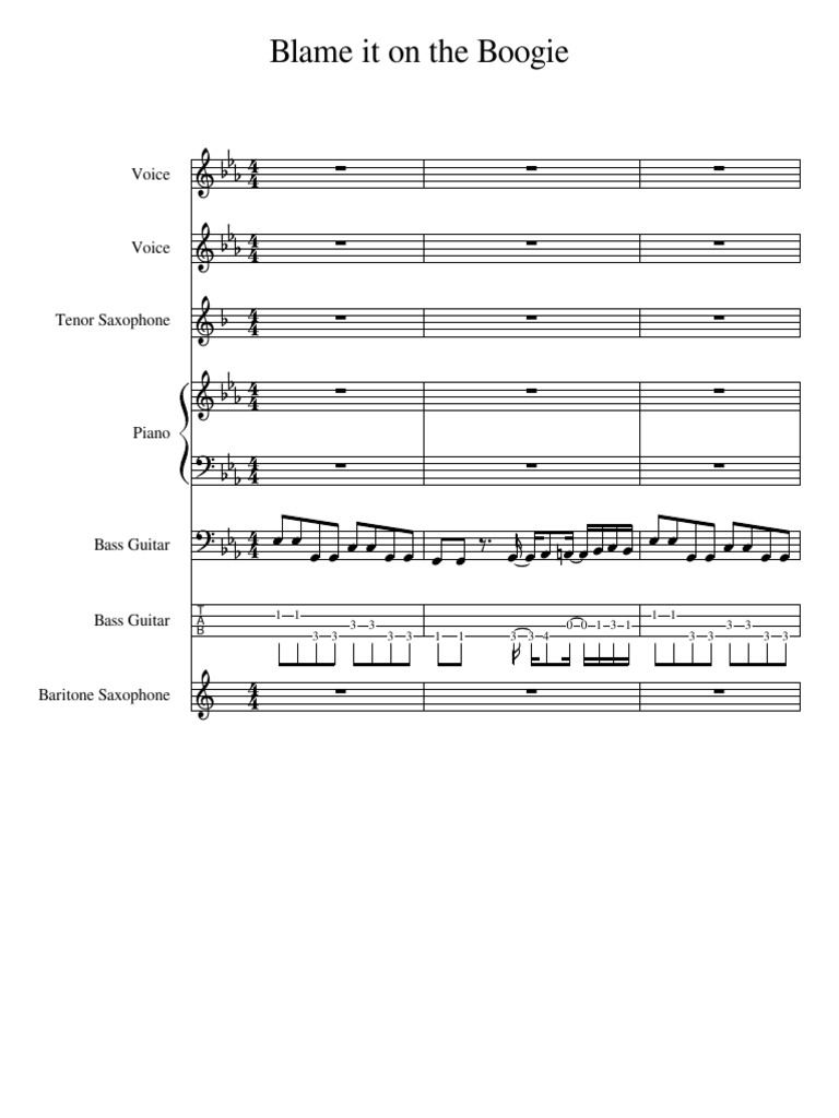 Blame It On The Boogie-Score and Parts | Download Free PDF | American ...