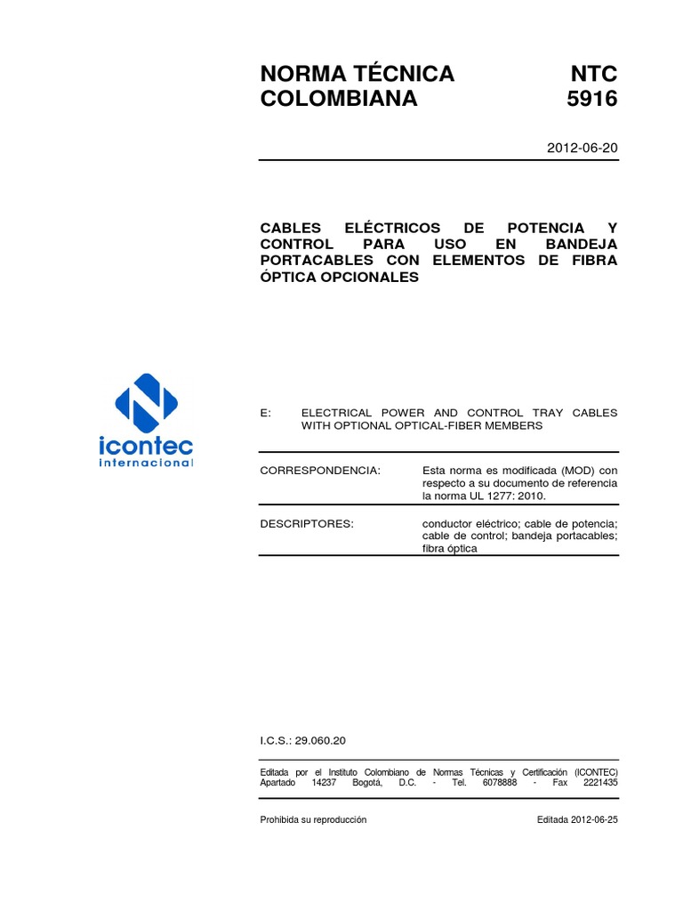 NTC5916 | PDF | Electricidad | Science