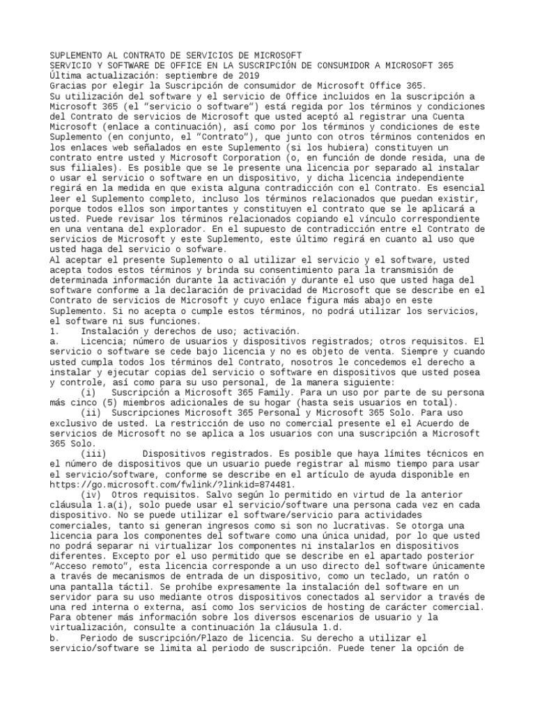 ClientSub M365 Eula | PDF | Microsoft | Software