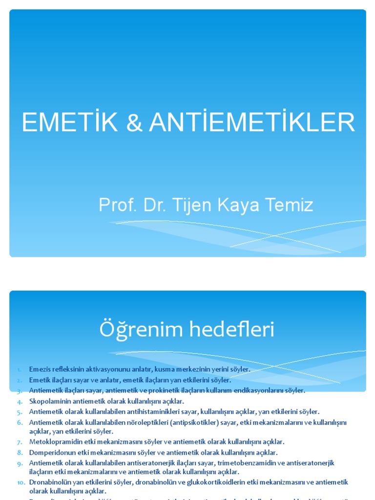FRM01-Emetik-antiemetikler 4.1 | PDF