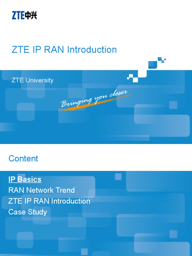 ZTE IP RAN Introduction | PDF | Internet Protocol Suite | Transmission ...