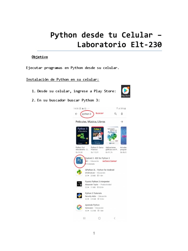 Python Desde Tu Celular | PDF | Python (lenguaje de programación) | Notación