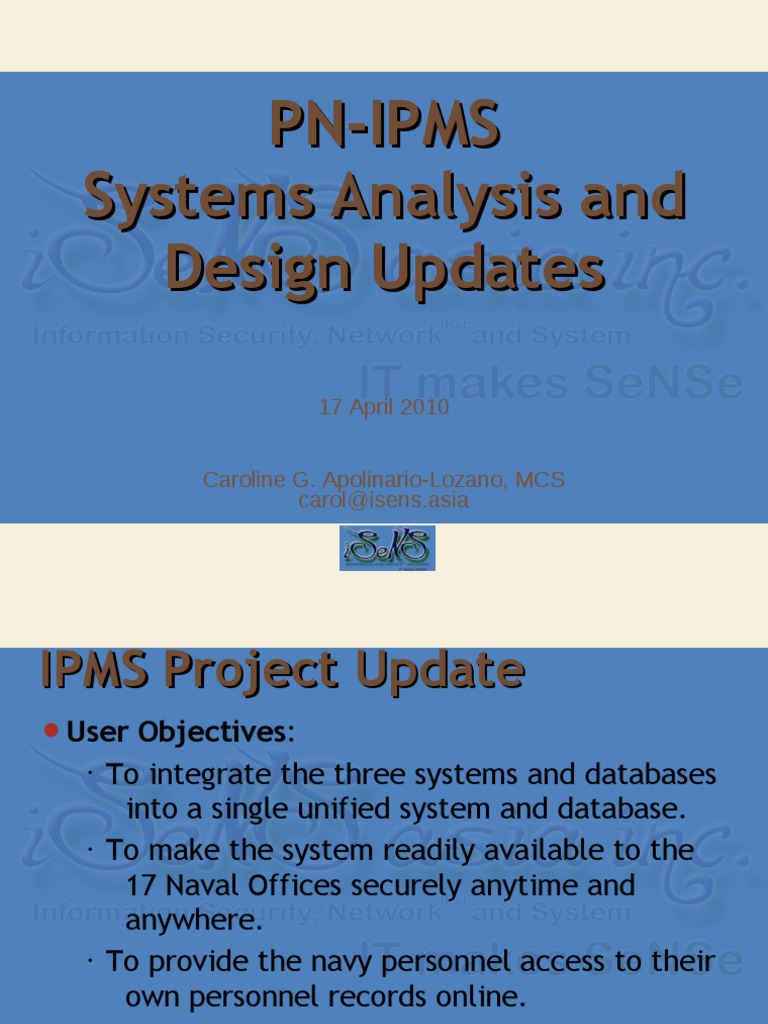 IPMS Updates20100406 Isens | PDF | Hard Disk Drive | Computer Network