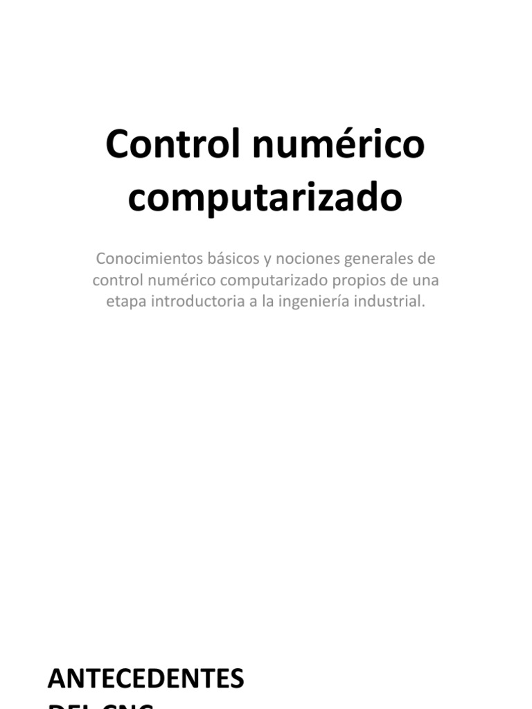 Control Numérico Computarizado | PDF | Control numerico | Informática y ...