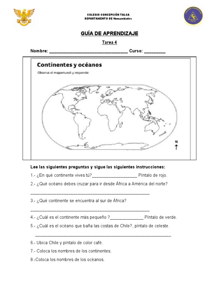 Guia 2º Básico Planisferio y Globo Terraqueo | PDF