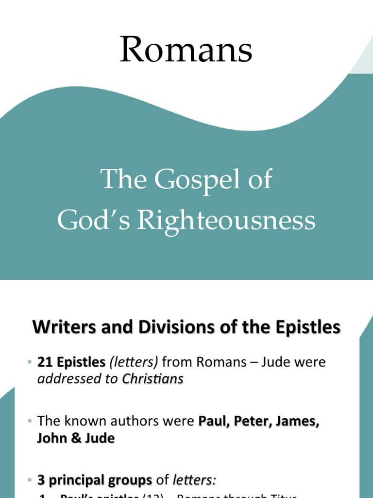 Romans: The Gospel of God's Righteousness | PDF | Justification ...