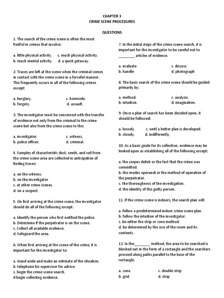 Chapter 3 Crime Scene Procedures | PDF | Crime Scene | Camera