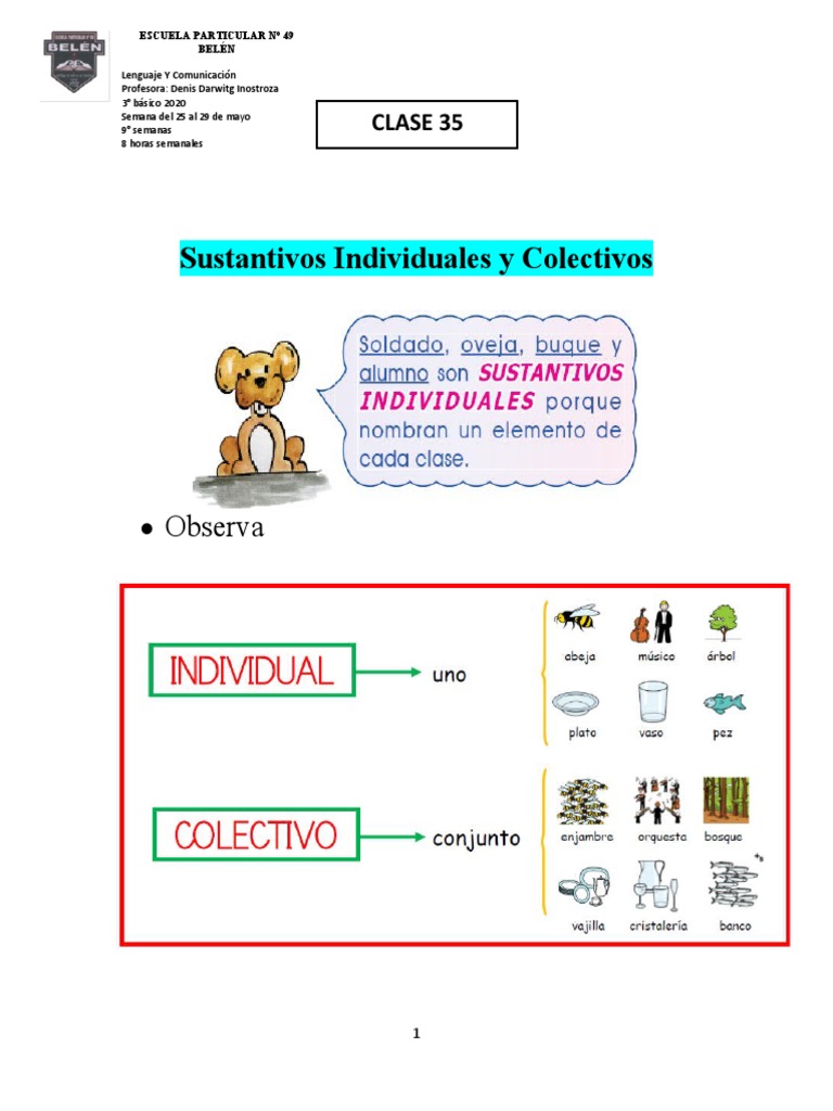 Sustantivos Individuales y Colectivos | PDF | Ficción general