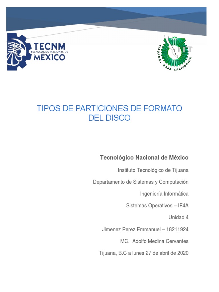 Tipos de Particiones de Formato Del Disco | PDF | Variantes Unix ...