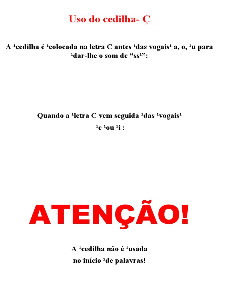 Uso Do Cedilha | PDF