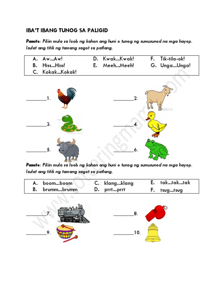 FIL2 Mga Tunog Sa Paligid PDF | PDF